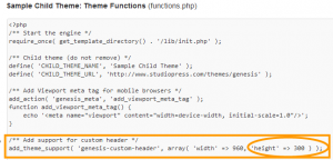 Changing Genesis Custom Header Size