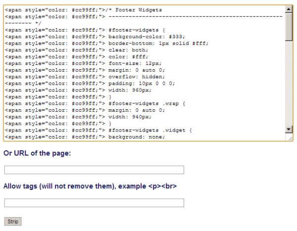 Online Tool For Removing HTML Tags From Text & Code