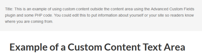 Add Custom Content Outside The Content Area