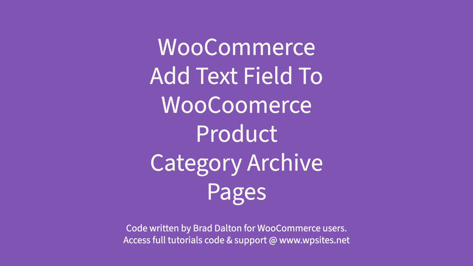 Add Text Field To Woocommerce Product Category Pages 3976