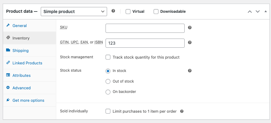 Display GTIN on Single Product Page